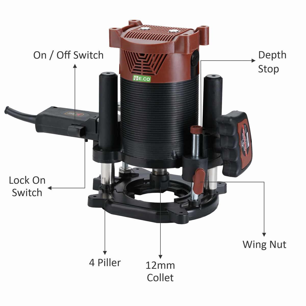 JK Super Drive 12mm Electric 1600W E.Co Heavy Duty Motor Router Machin ...
