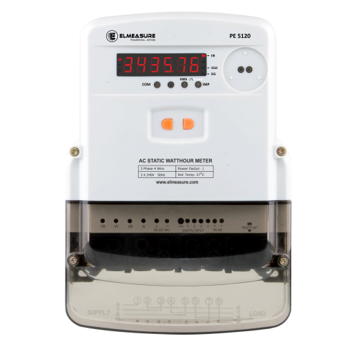 Buy Elmeasure 3Phase Prepaid Meter with RS485 Single Row LCD Display ...